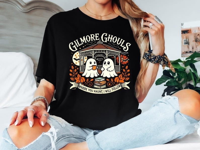 Gilmore Ghouls Halloween Shirt, Spooky Ghost Couple Tee Black - Walmart.com