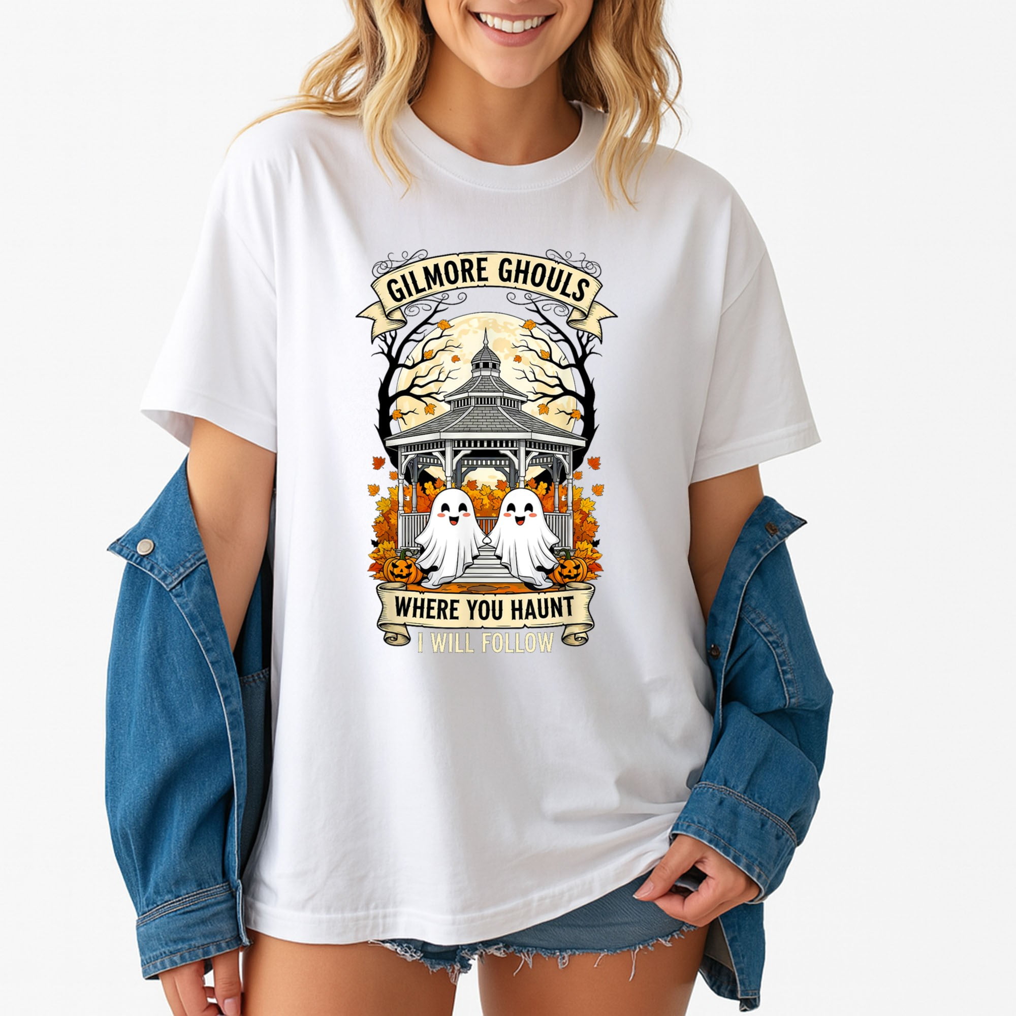 Gilmore Ghouls Where You Haunt I Will Follow Halloween Boo T Shirt gilmore-ghouls-where-you-haunt-i-will-follow-halloween-boo-t-shirt