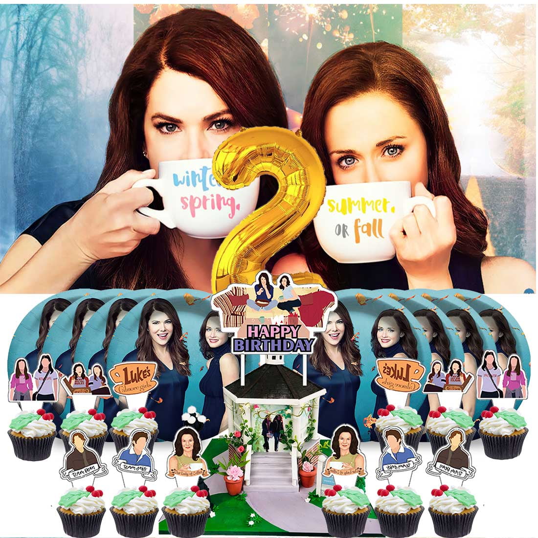 Gilmore Girls Balloons Party Supplies 2nd Decor Tableware Birthday Cake ...