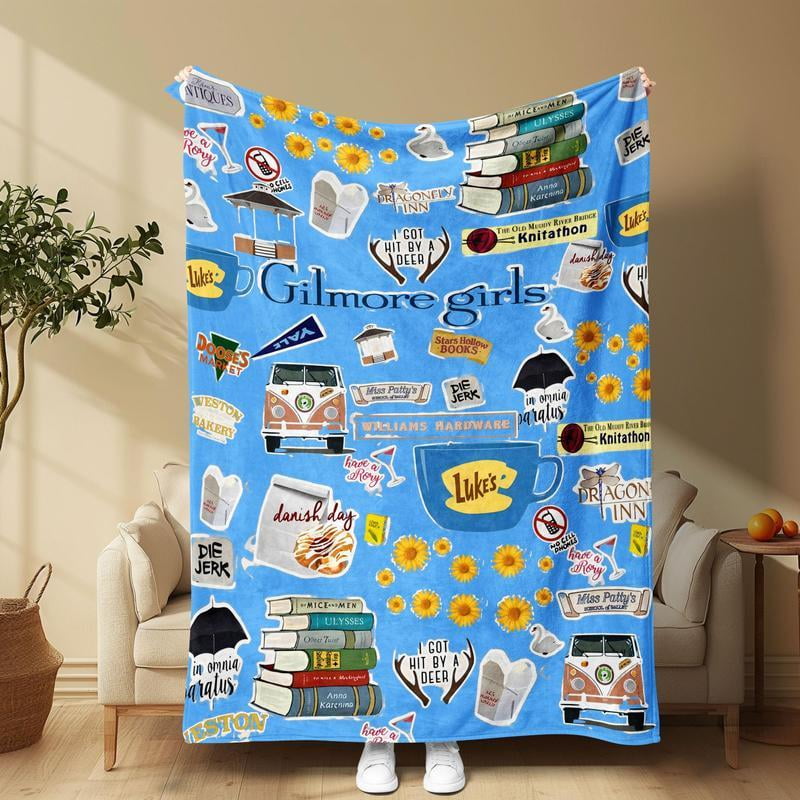 Gilmore Girls Cartoon Pattern Blanket, 1/2 Counts Soft Comfortable ...