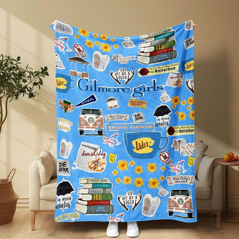 Gilmore Girls Cartoon Pattern Blanket, 1/2 Counts Soft Comfortable ...