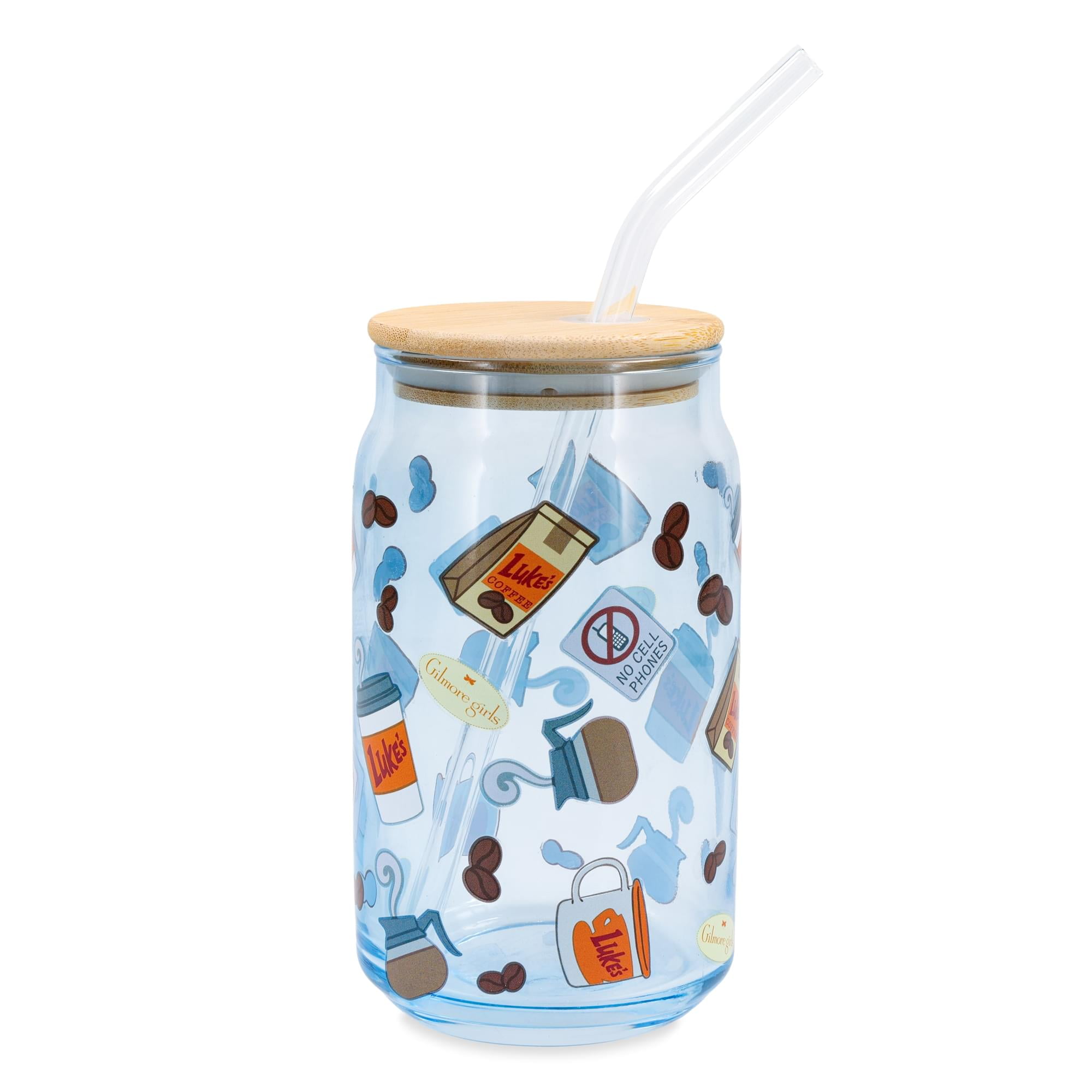 Gilmore Girls Luke's Diner 16-Ounce Glass Tumbler With Bamboo Lid and ...