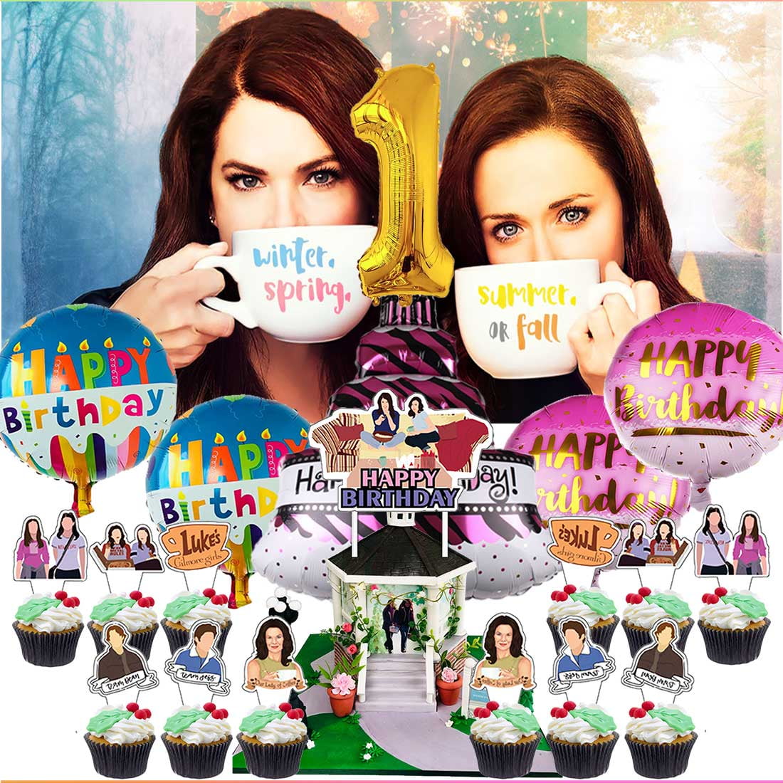Gilmore Girls Party Supplies Decor 1st Kit Balloons Birthday Cake ...