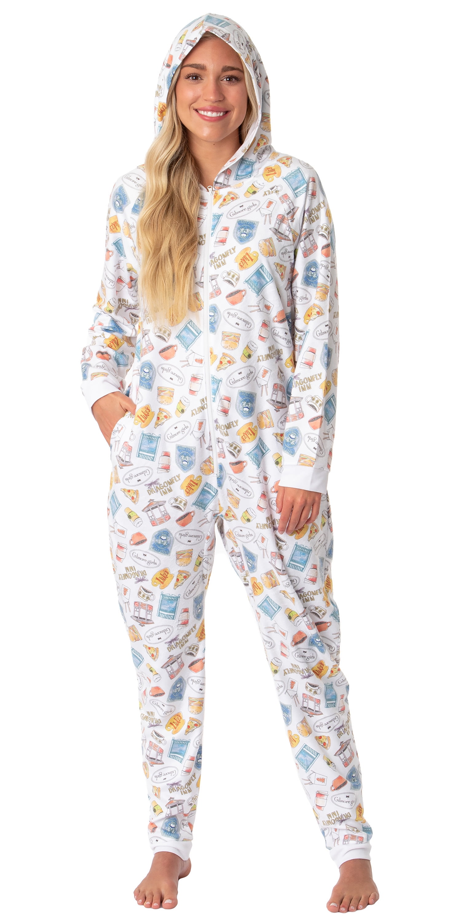 Gilmore Girls Adult TV Show Pajamas: Luke's Diner Stars Hollow Sleep ...