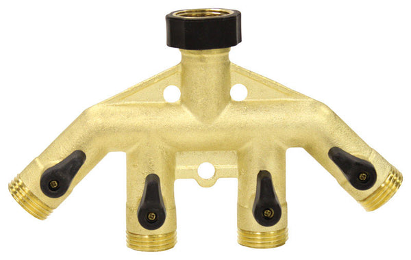 Gilmour 3/4 in. Brass Threaded Male 4-Way Shut-off Valve - Walmart.com