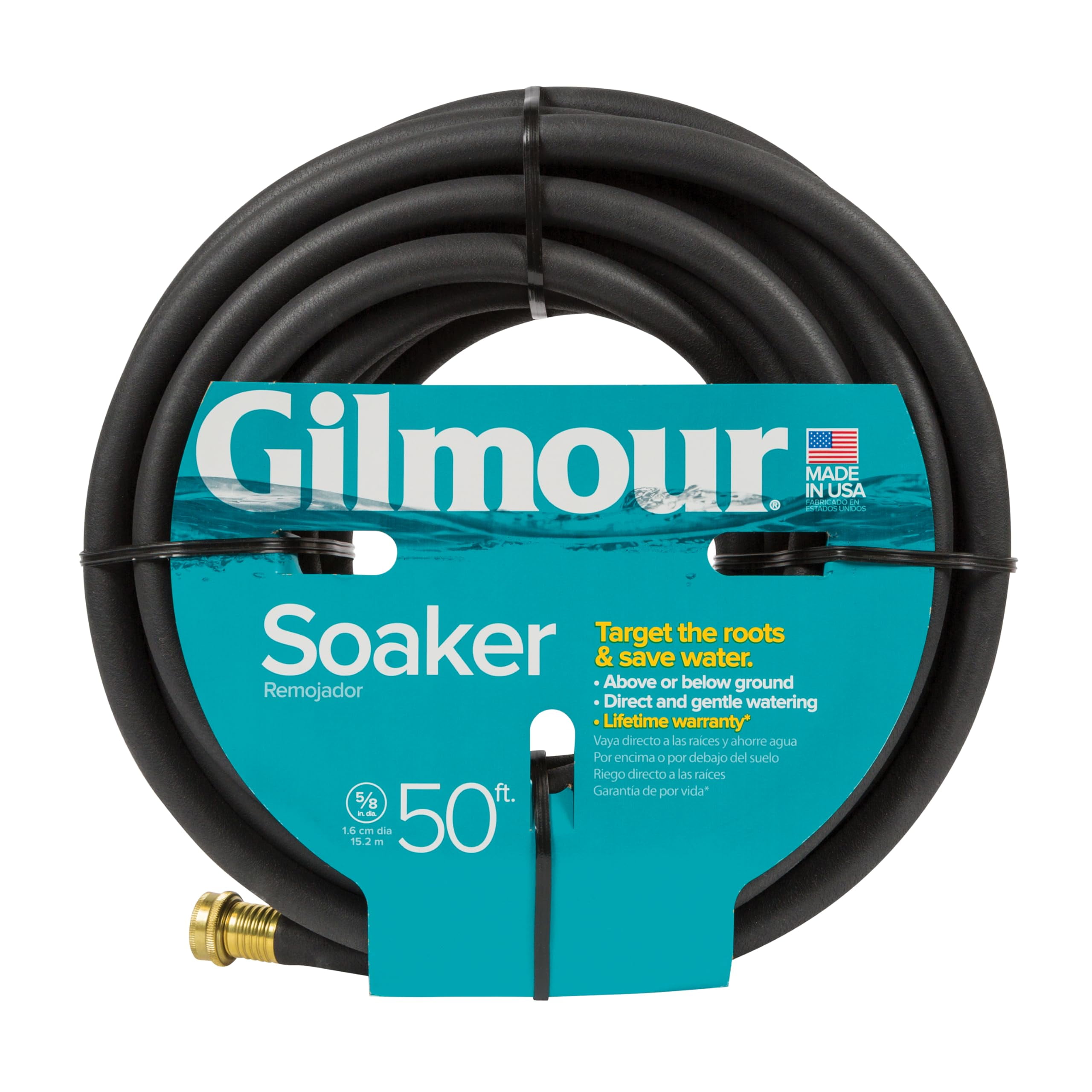 Gilmour 5/8" x 50' DHF10 Round Weeper Soaker Hose for Garden Beds, Drip ...