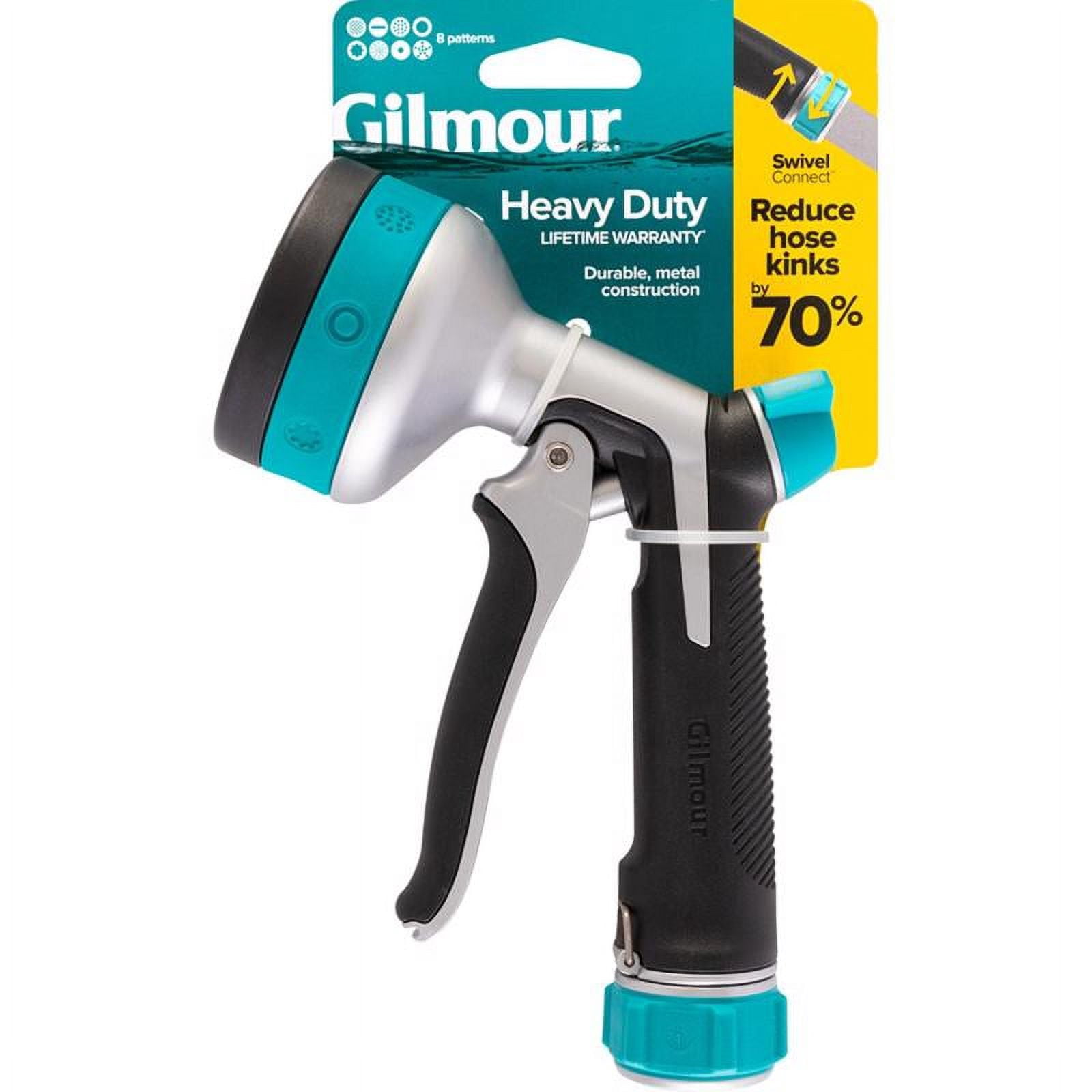 Gilmour 7632193 Swivel Connect 8 Pattern Adjustable Metal Hose Nozzle ...