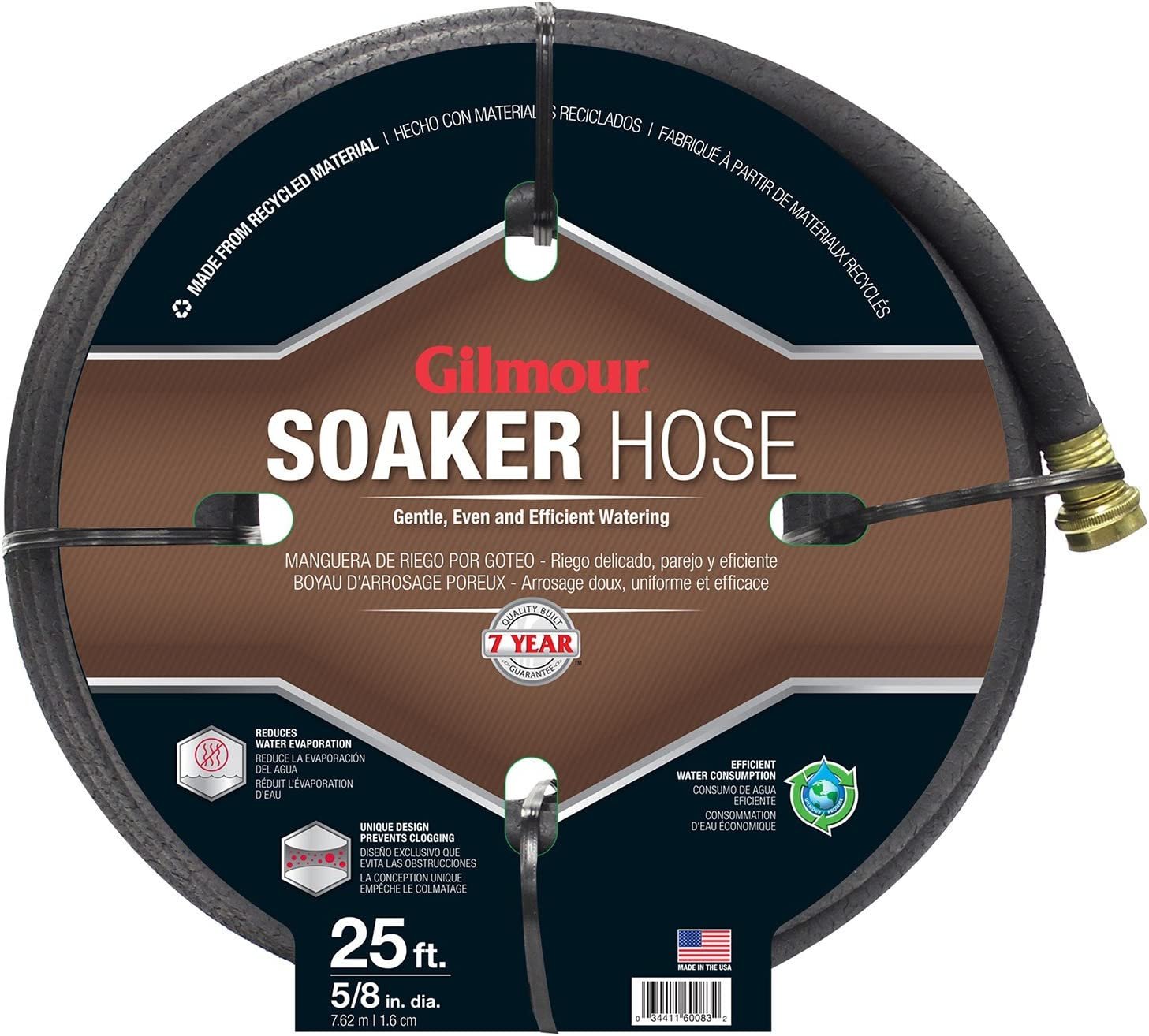 Gilmour Weeper/Soaker Hose Black, 5/8In X 25 ft - Walmart.com