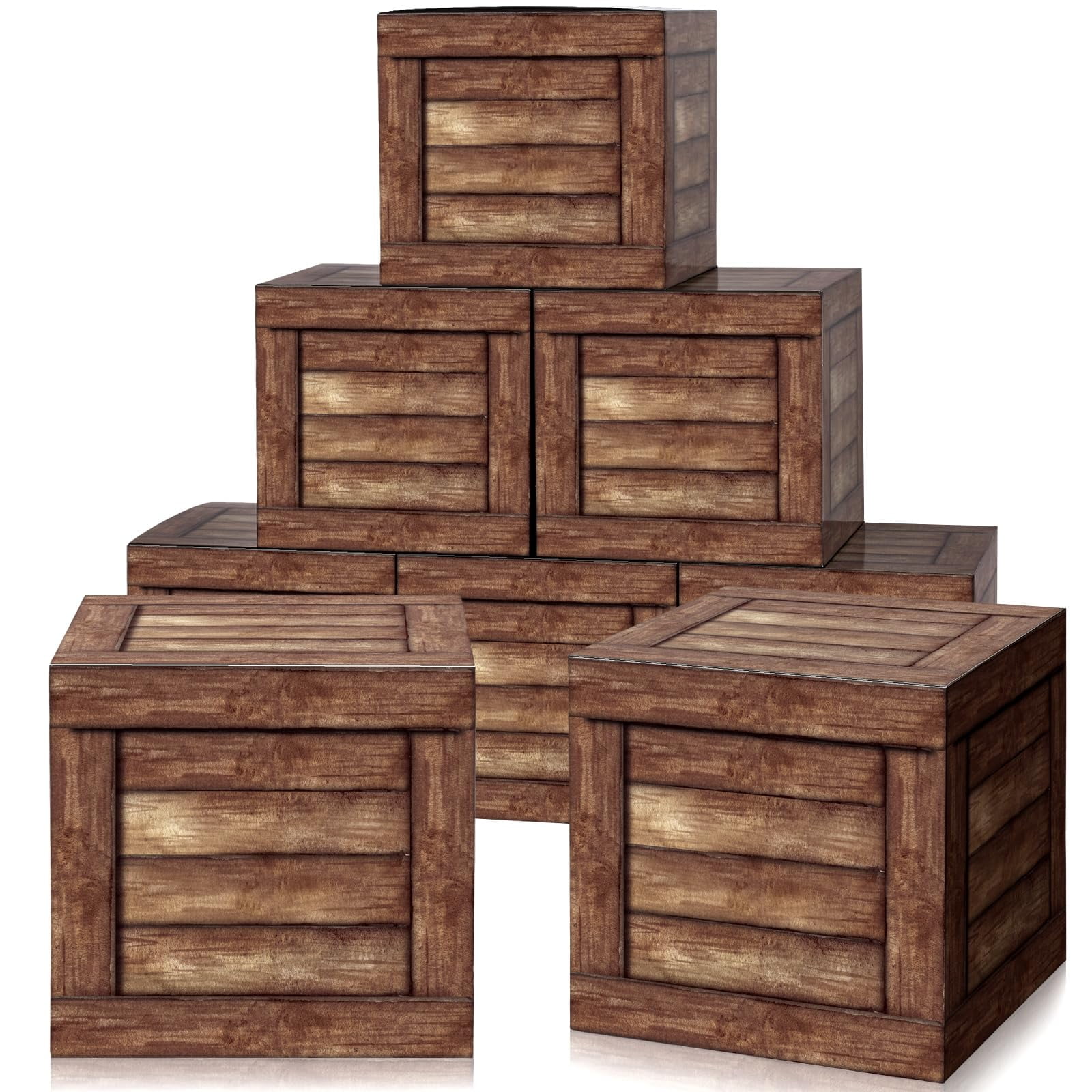 Gilprop 6 Pcs Rustic Western Cowboy Party Decorations Boxes - Wood ...