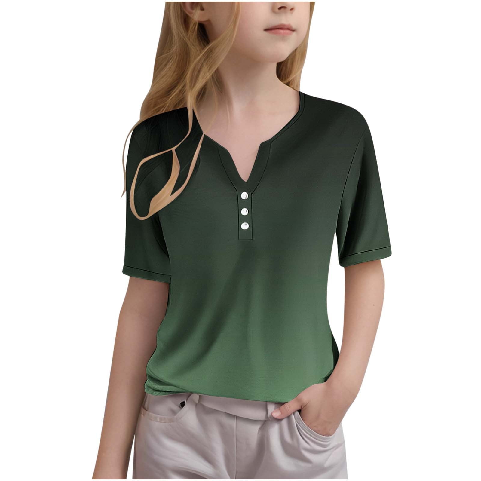 Gilrs Summer Tops 2025 Short Sleeve Trendy Tank Tops V Neck Loose ...