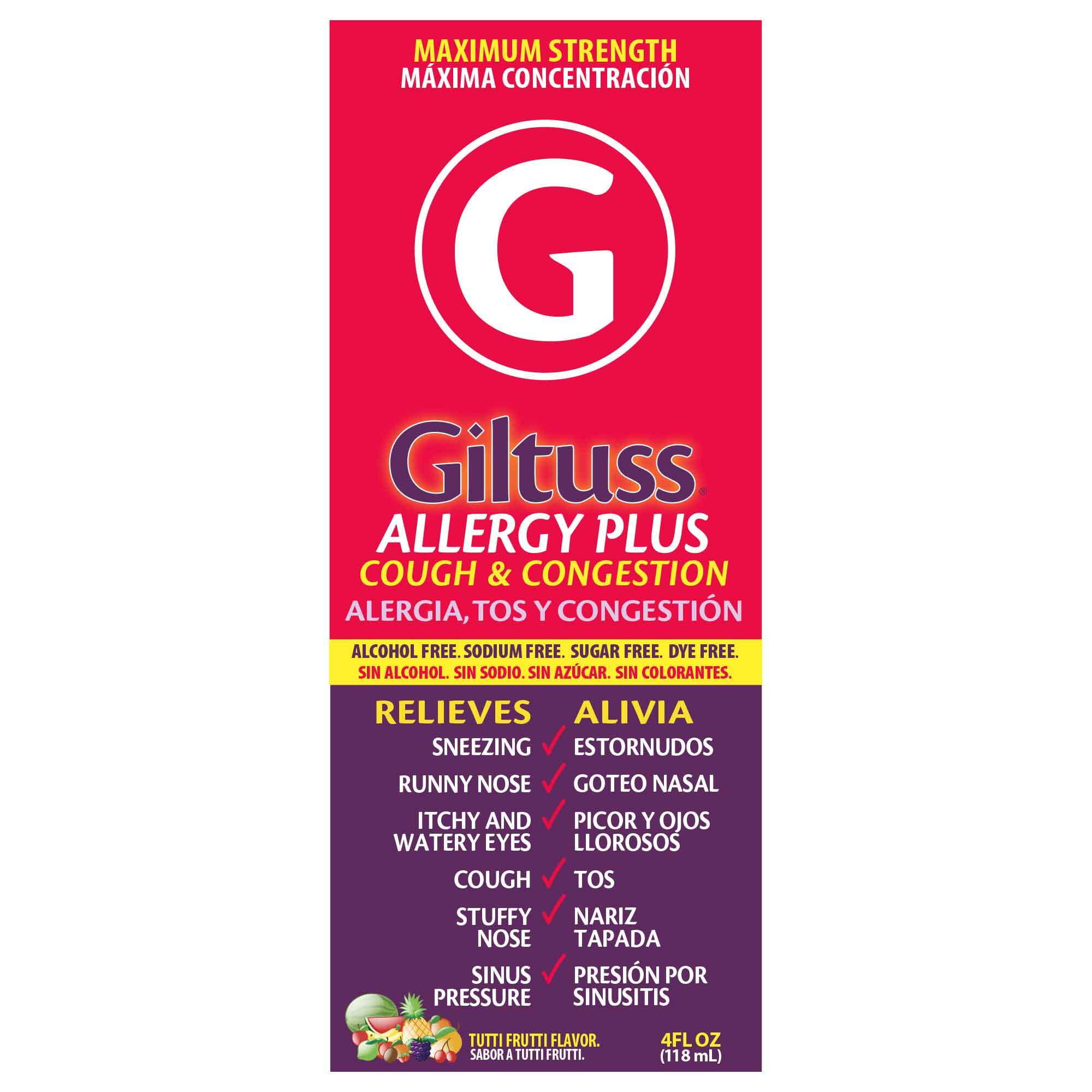 Giltuss Allergy Plus Cough & Congestion Maximum Strength Antihistaminic ...