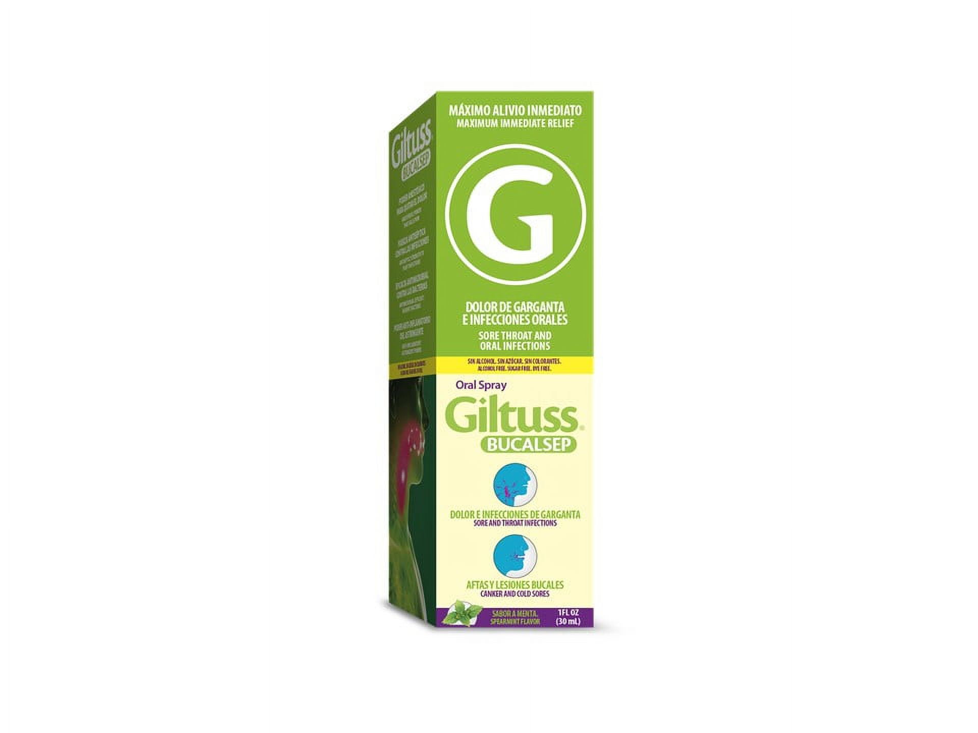Giltuss Bucalsep Oral Spray, Oral Anesthetic, Antiseptic, Antimicrobial ...