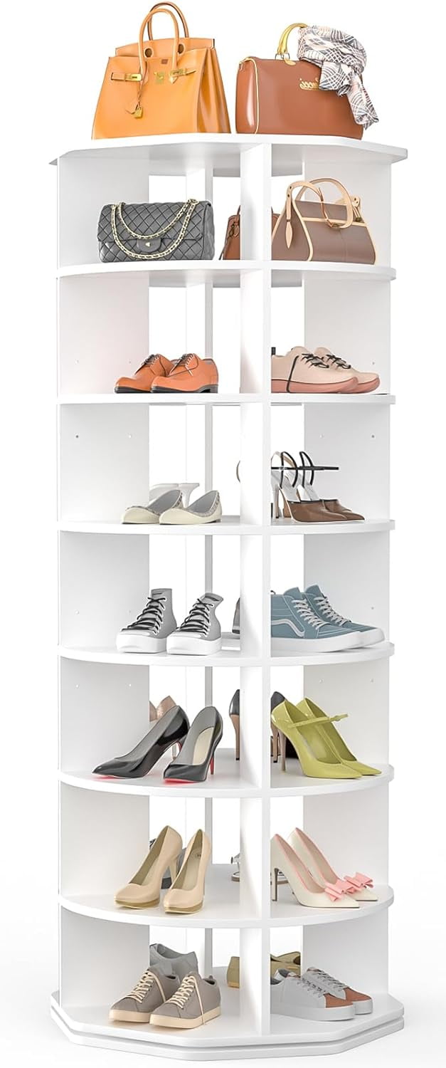 Giluta 7 Tier Rotating Shoe Rack Tower Spinning Shoe Tower Display Lazy ...
