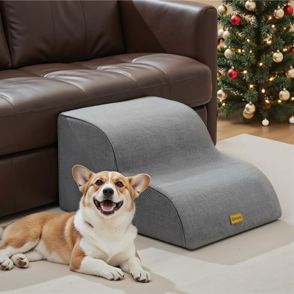 Gimars 2-Step Extra Wide Dog Stairs with 30D High-Density Foam, Non ...