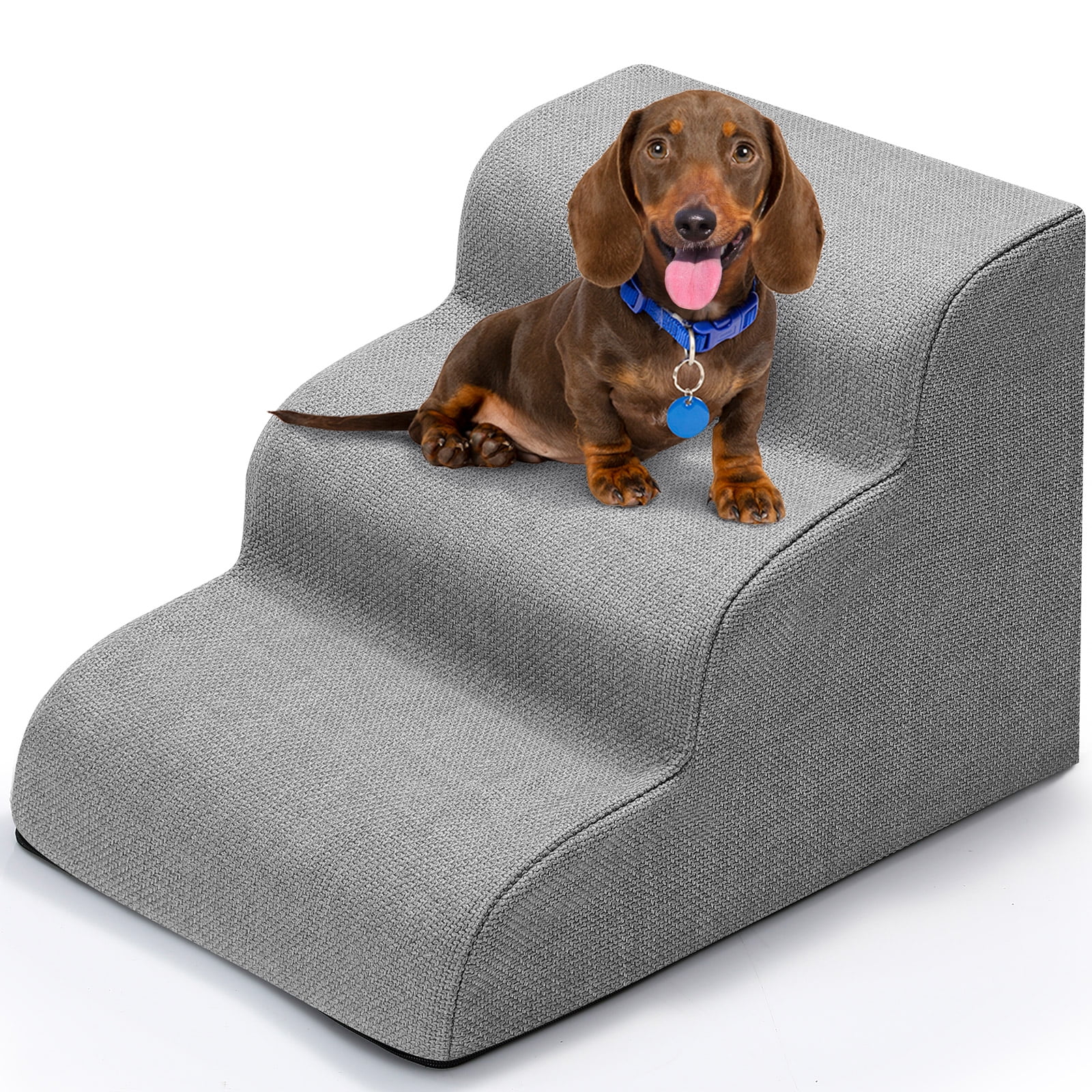 Gimars 3-Step Extra Wide Dog Stairs with 31D High-Density Foam, Non ...