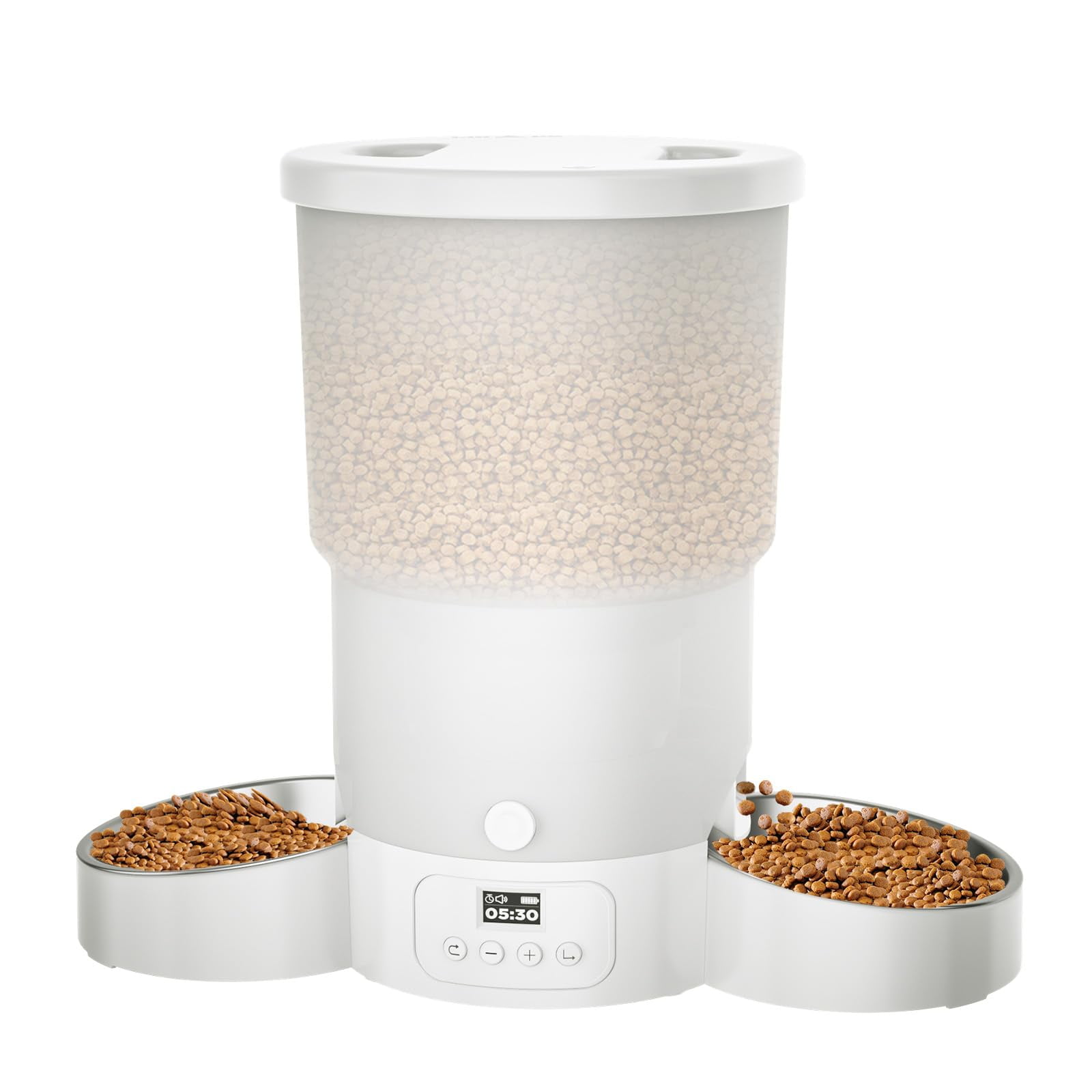 Gimars 5L Automatic Cat Feeder for 2 Cats, 1-6 Meals Cat Food Dispenser with Stainless Steel ...