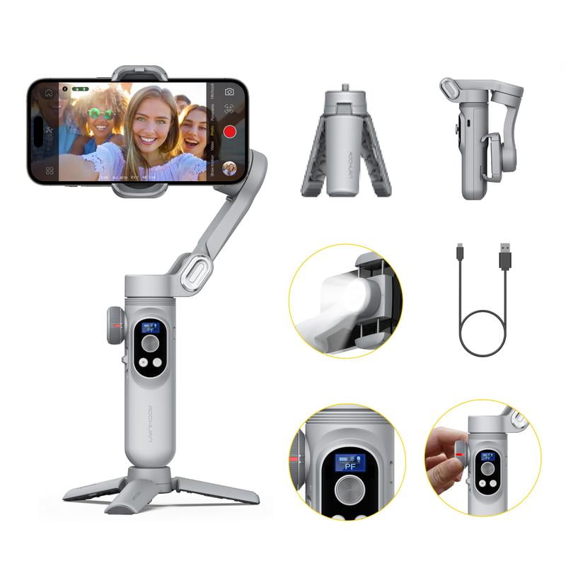 Gimbal Stabilizer for Smartphone, 3-Axis iPhone Gimbal, Portable Gimbal ...