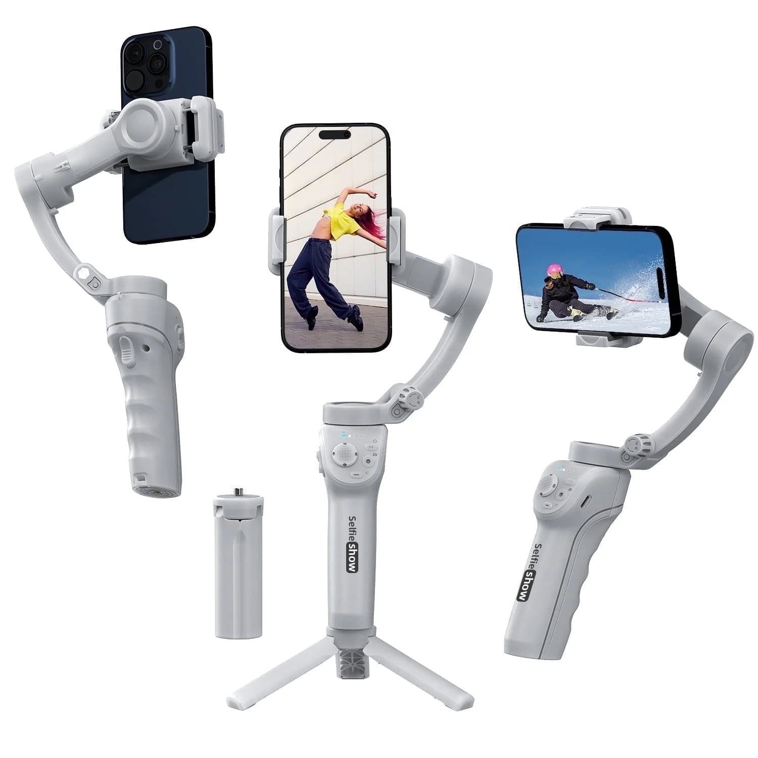 SelfieShow Gimbal Stabilizer for Smartphones, 3-Axis Phone Stabilizer ...