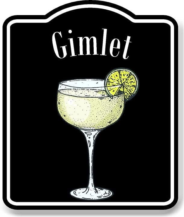 Gimlet Cocktail Bar Sign BLACK Aluminum Composite Sign, 8.5"x10 ...