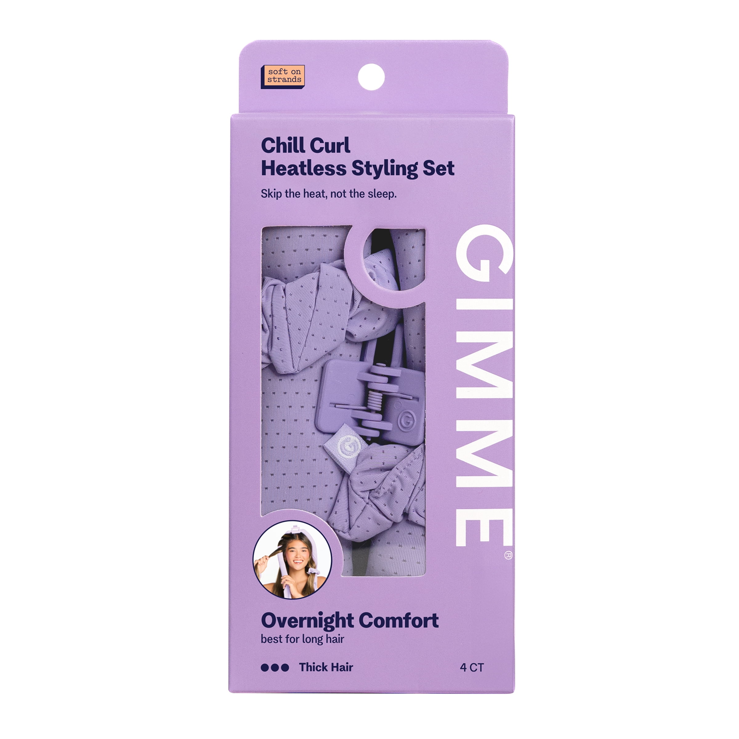 Gimme Beauty Chill Curl Heatless Styling Set for Thick Hair - 4 Count ...