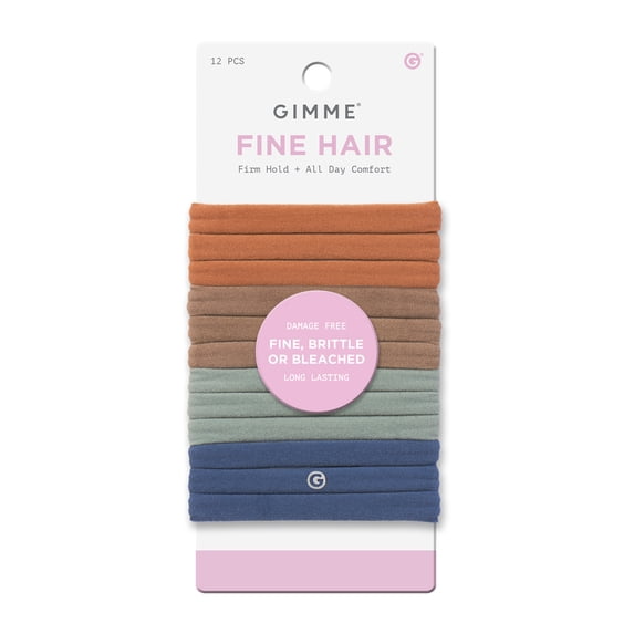 Gimme, Hair Elastics, 12 Ct, Slim-Fit Fine Hair Assorted Colors ...