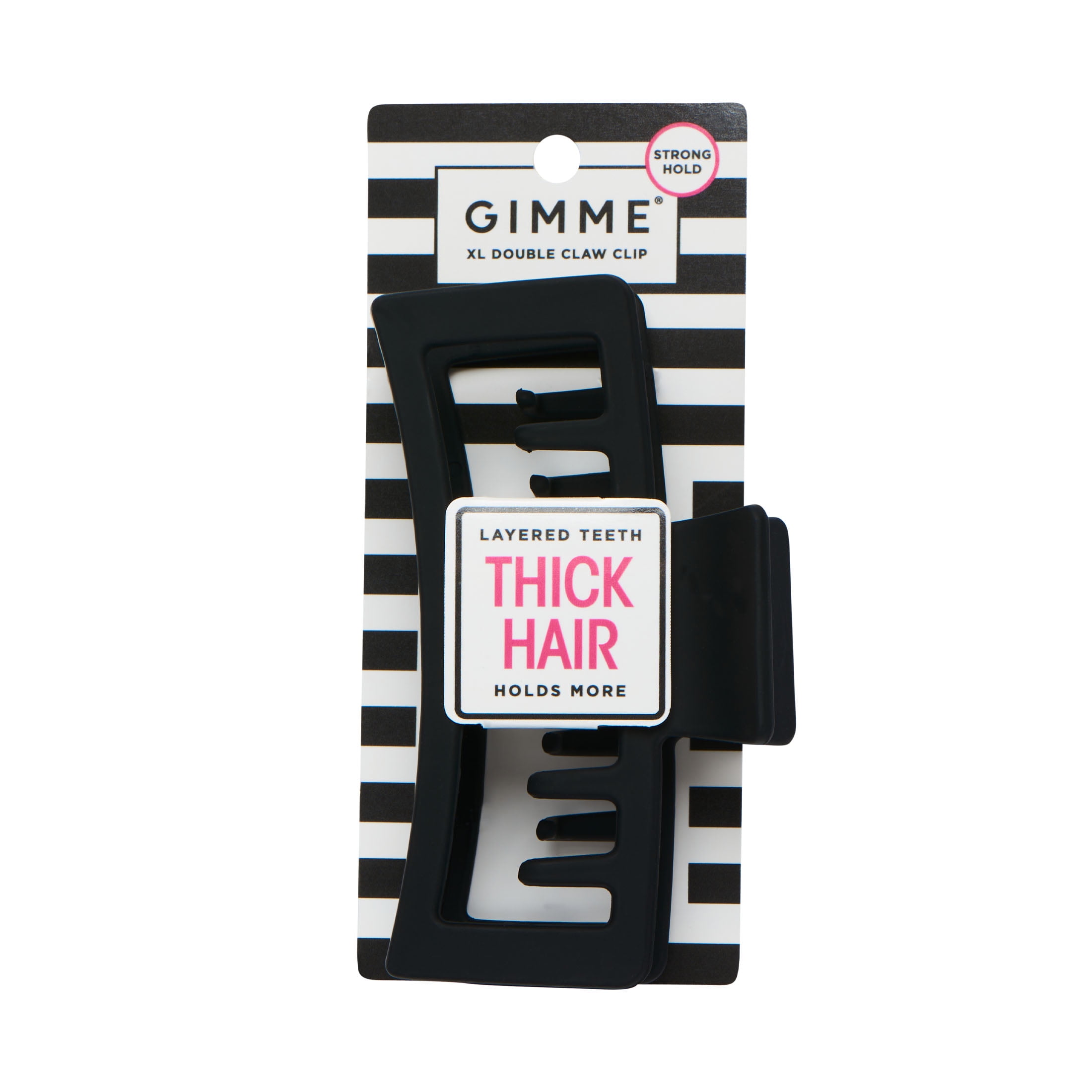 Gimme® Extra Large Rectangle Claw Clip, Inner Teeth, Black, 1 Count ...