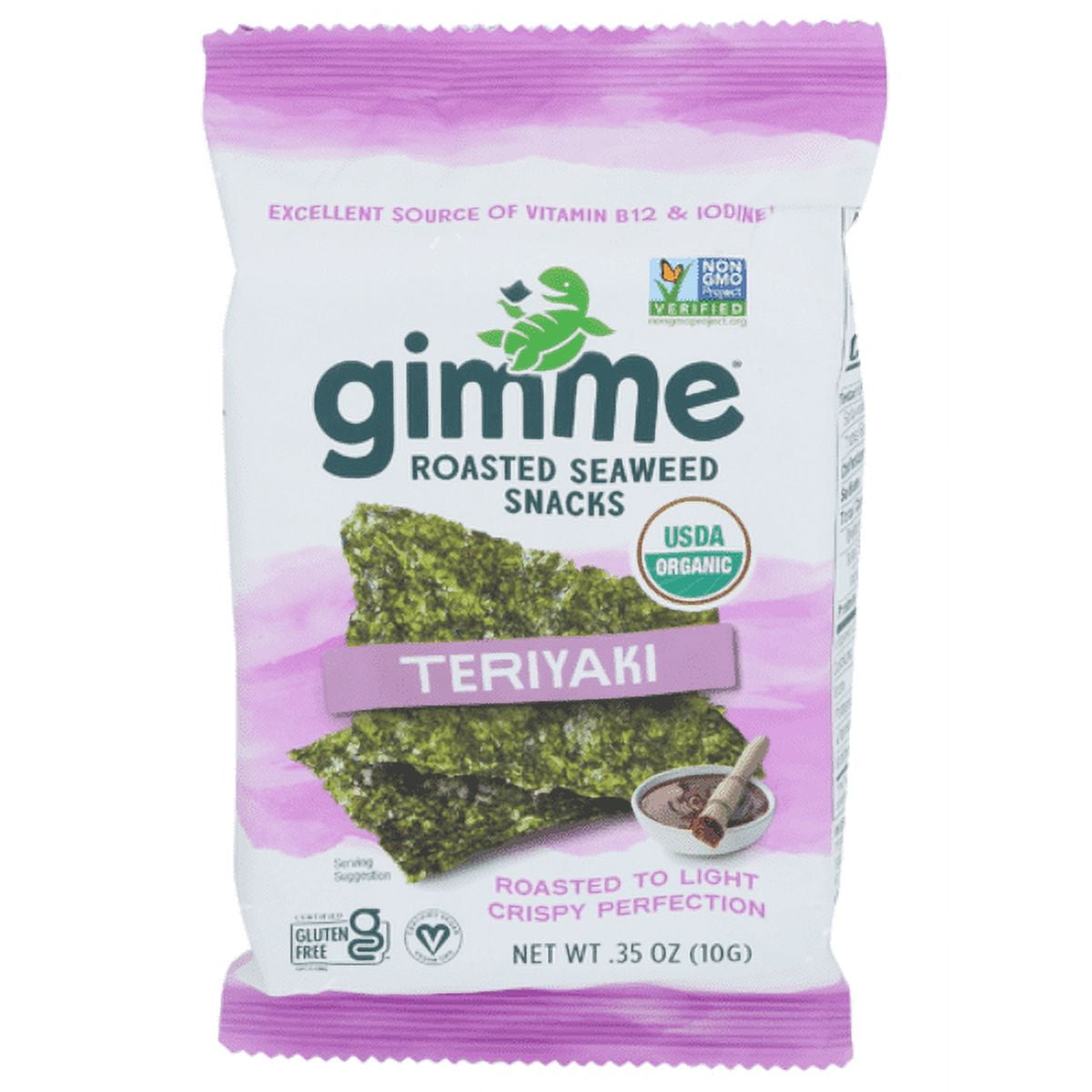 Gimme Health Foods Organic Teriyaki Roasted Seaweed Snacks - Walmart.com