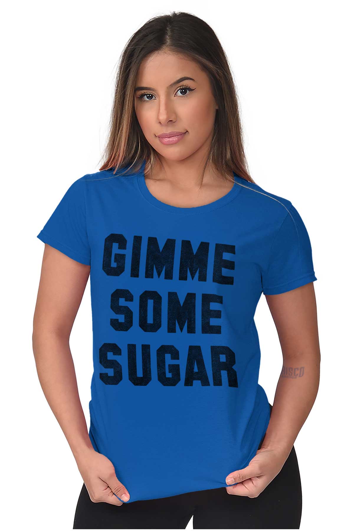 Gimme Some Sugar Flirty Cute Gym Womens Fitted Plus Size Graphic Tee ...