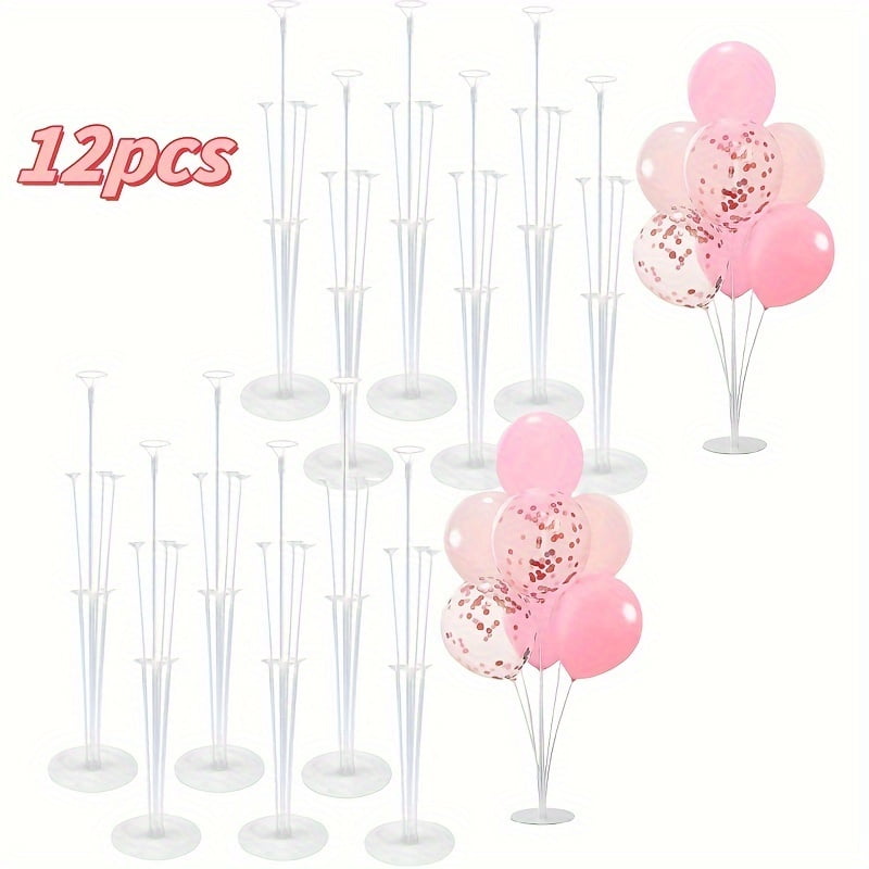 Gimsan 12 Set Balloon Stand Kit Balloon Sticks with Base Balloon Stands ...