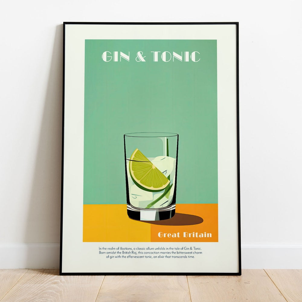 Gin And Tonic Print, Gin And Tonic Cocktail Print, Gin And Tonic Poster ...