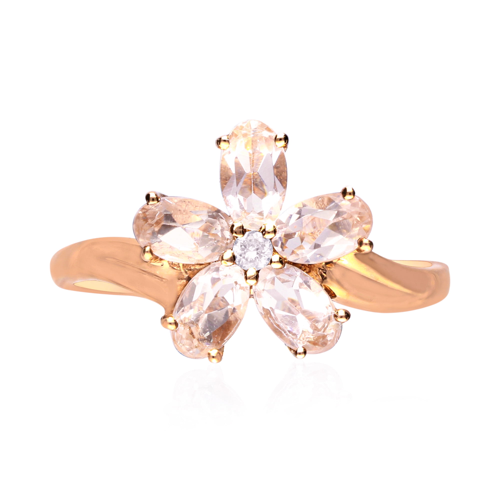 Gin & Grace 10KT RG Morganite and Diamond Accent Ring. - Walmart.com