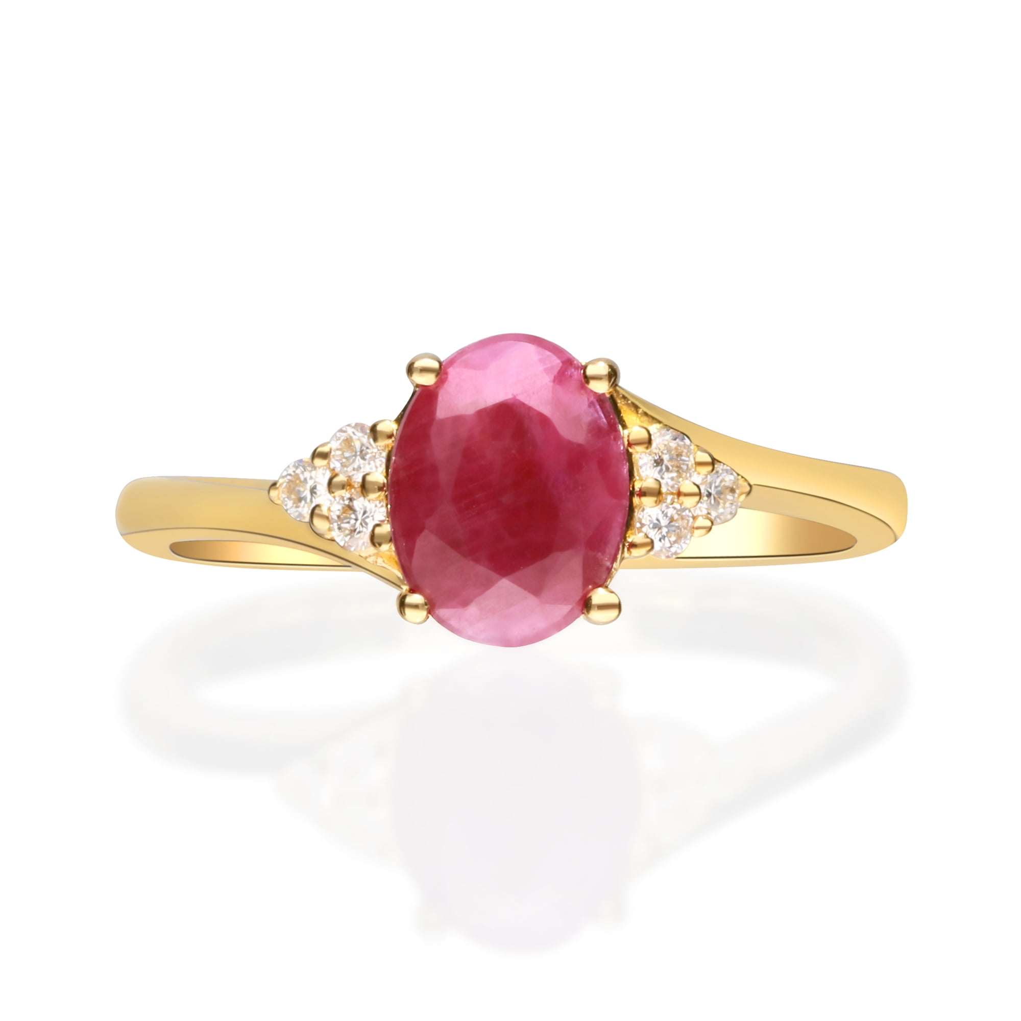 Gin & Grace 10KT YG Ruby and diamond accent Ring - Walmart.com