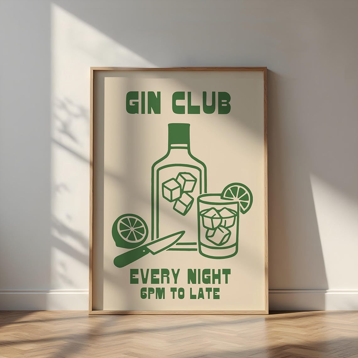 Gin And Tonic Wall Art - Vintage Gin Club Print, Kitchen Poster, Bar ...