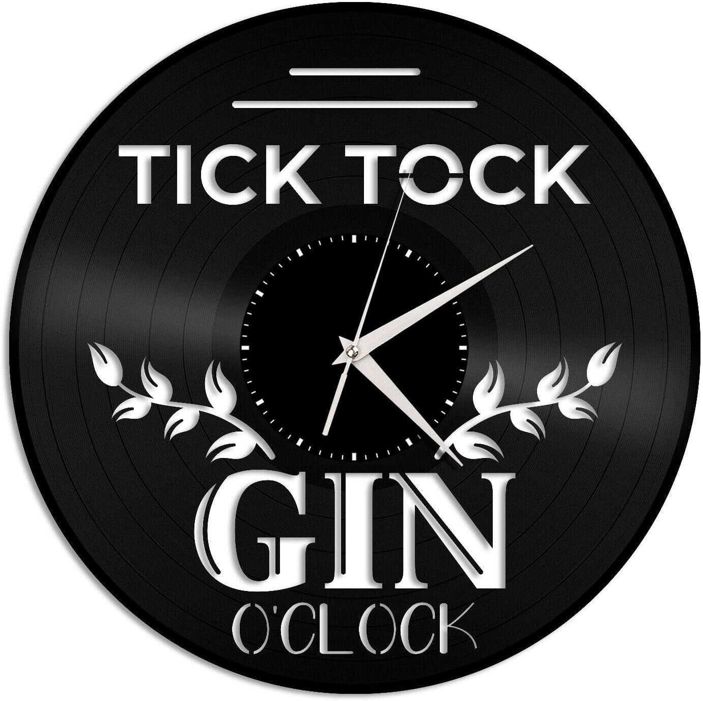 Gin Vinyl Wall Clock,Vinyl Record Clock Wall Art Unique Room ...