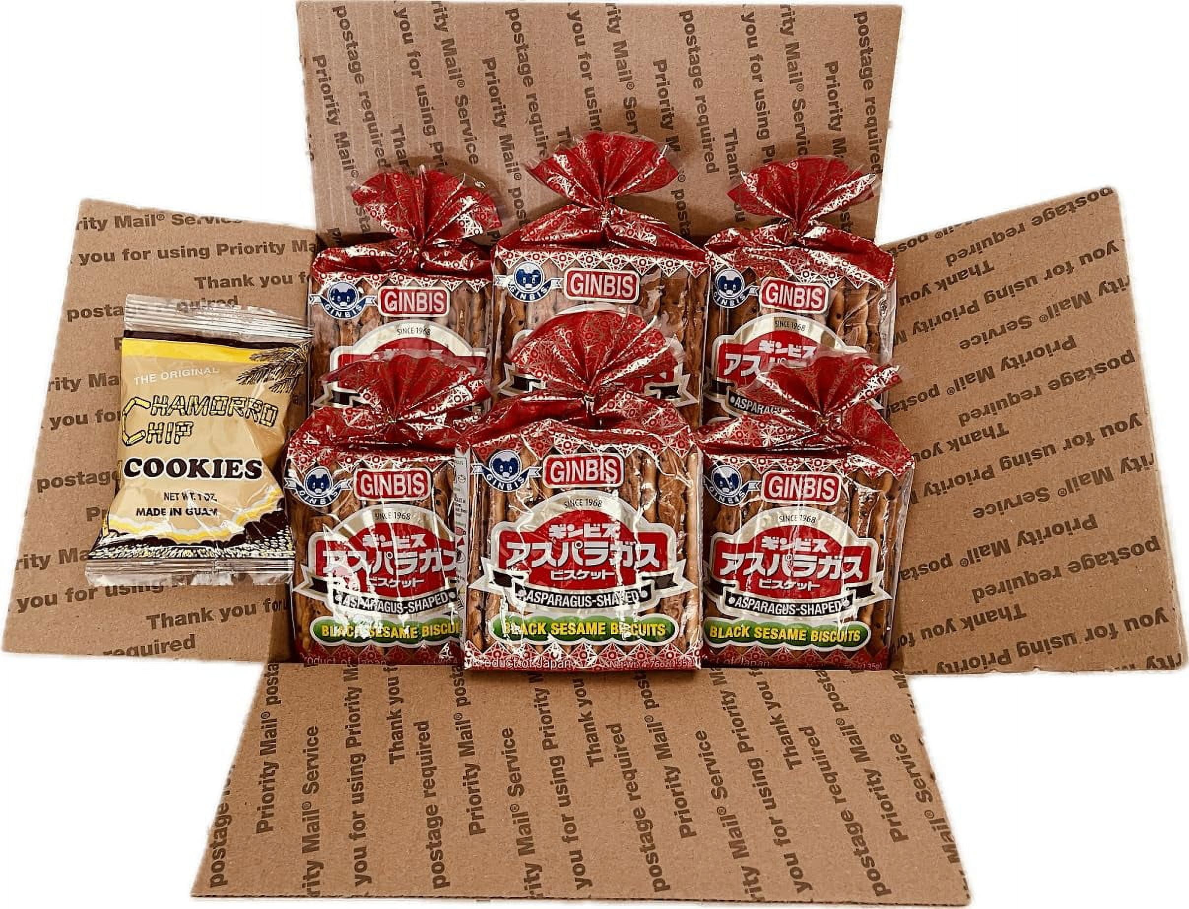 Ginbis Asparagus Shaped, Japan Black Sesame Biscuits 14 packs Chamorro ...