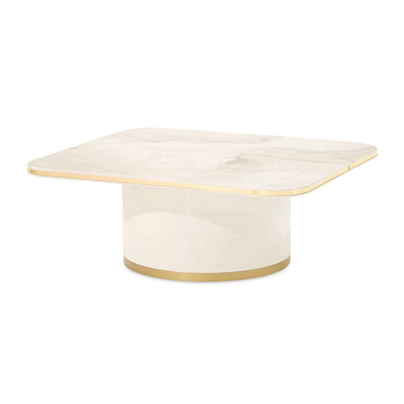 Gineverra Rectangular Cocktail Table - Ivory/Gold - Walmart.com