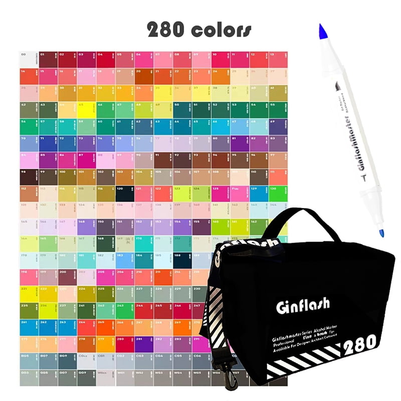 Ginflash Brush & Fine Comic Art Markers Brush Pen Sketch Alcohol Based ...