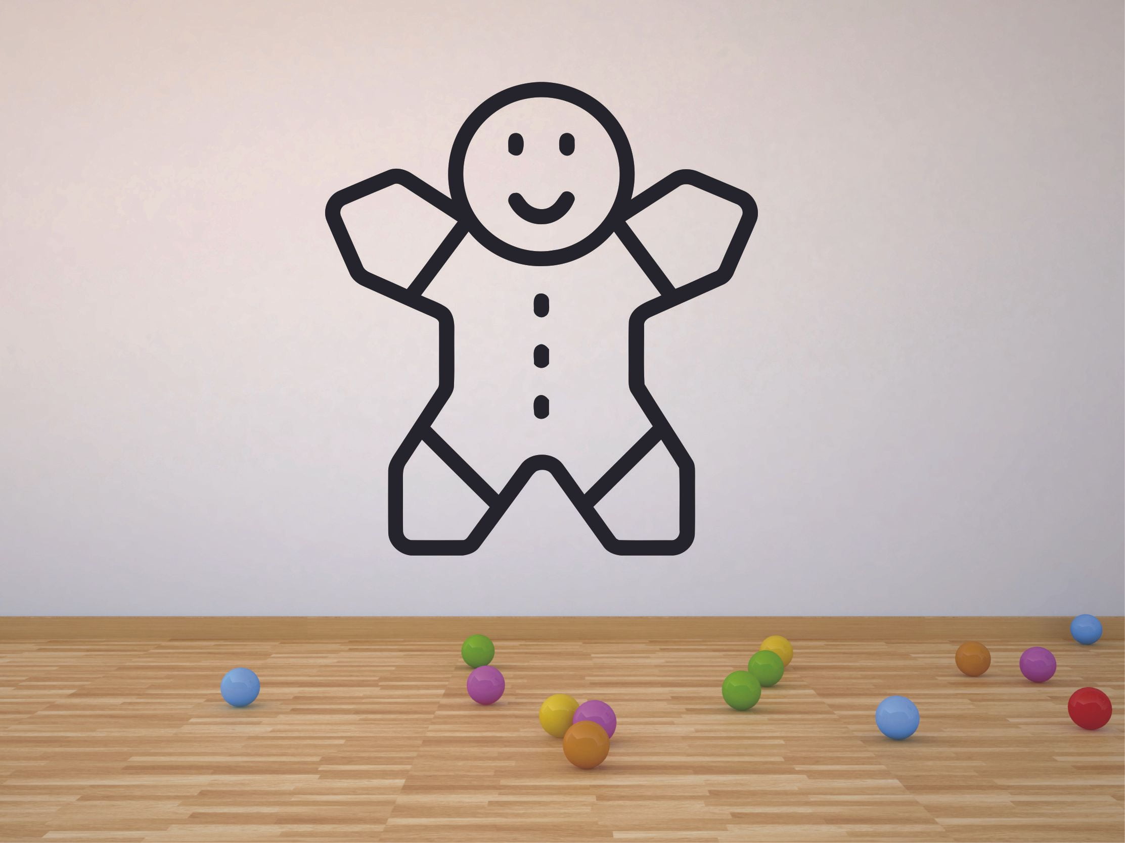 Ginger Bread Man Gingerbread Man Biscuit Cartoon Wall Sticker Art Decal ...