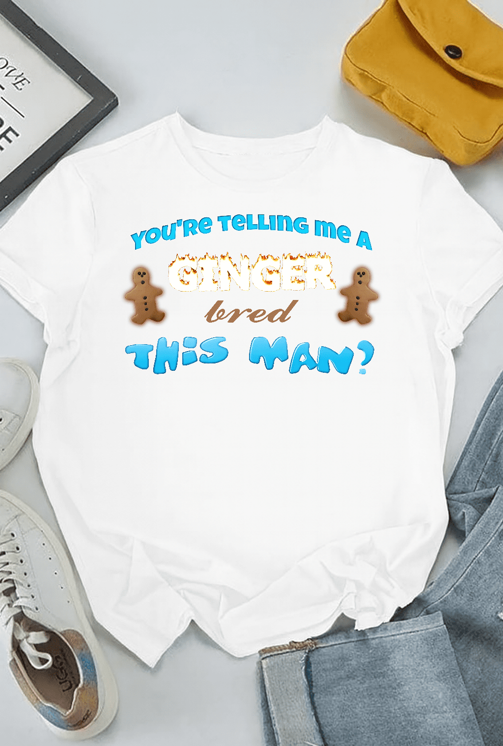 Ginger Bred This Man Funny Saying Dad Joke Humor Unisex T-Shirt V10477 ...