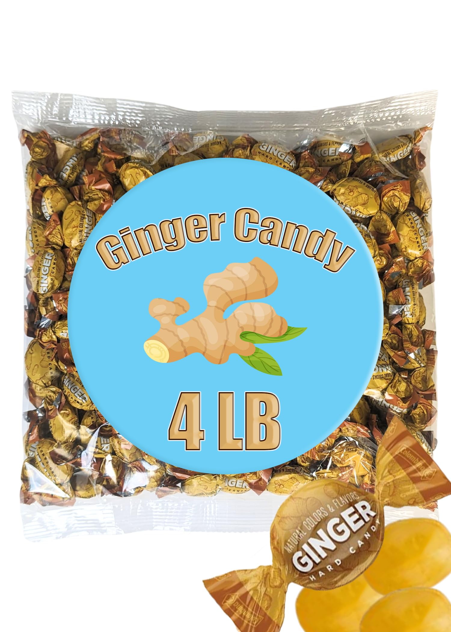 Ginger Candy - 4 LB - Unique Candy Made with Cane Sugar - Healthy Candy ...