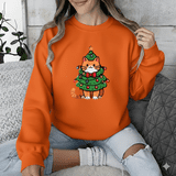 Ginger Cat Near Holiday Tree Cute Feline Girls Toddler Friendly Graphic ...