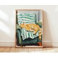 Ginger Cat Sleeping Poster Cozy Home Wall Art Poster, Unframed Canvas ...