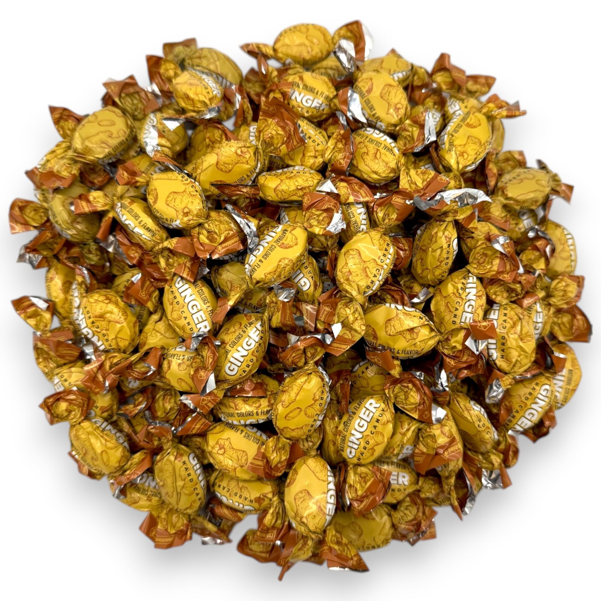 Ginger Hard Candy-1.5 lbs SAF21 Individually Wrapped Hard Ginger Candy ...