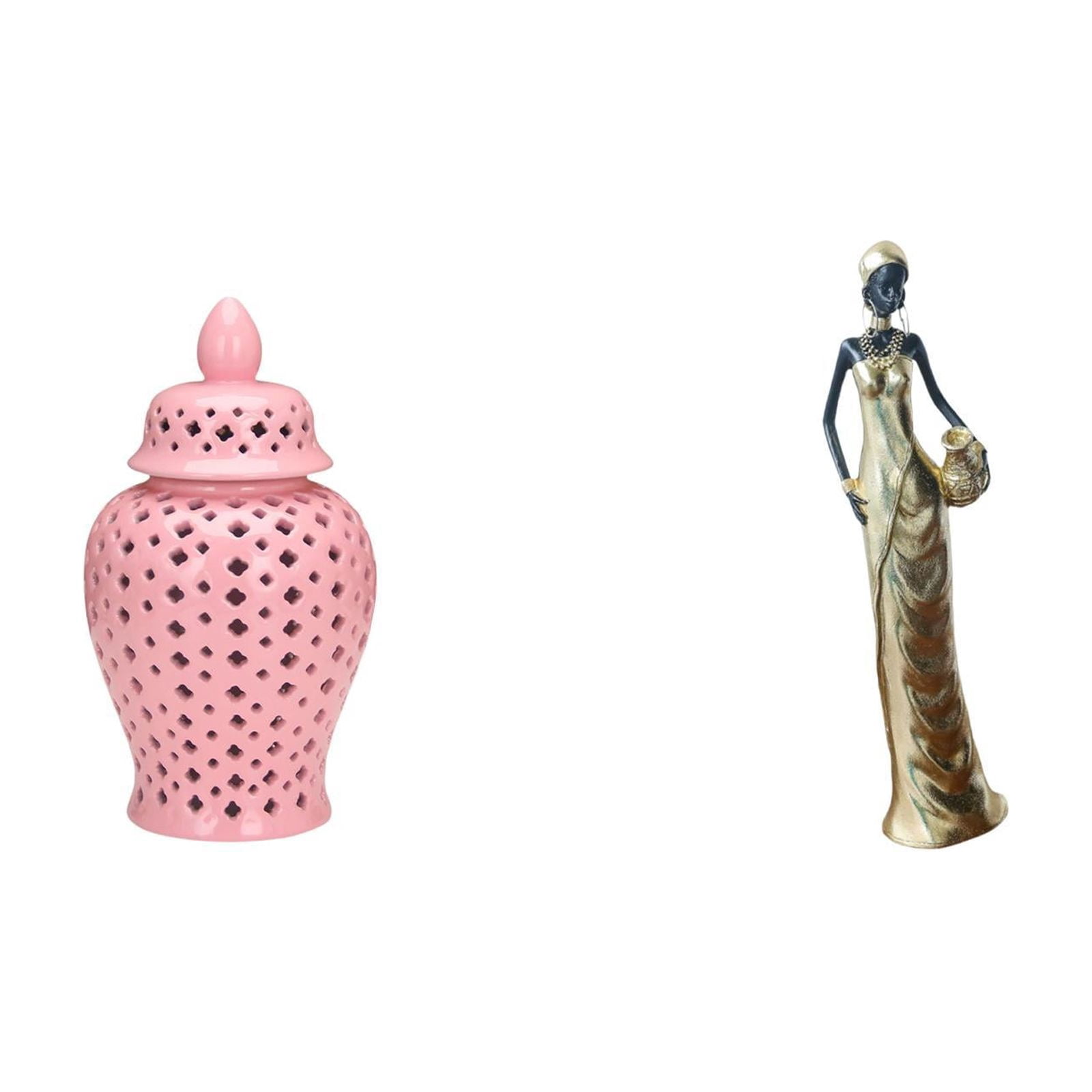 Ginger Jar Vase Figurine Sculpture Resin Craft for Flower Arrangement ...