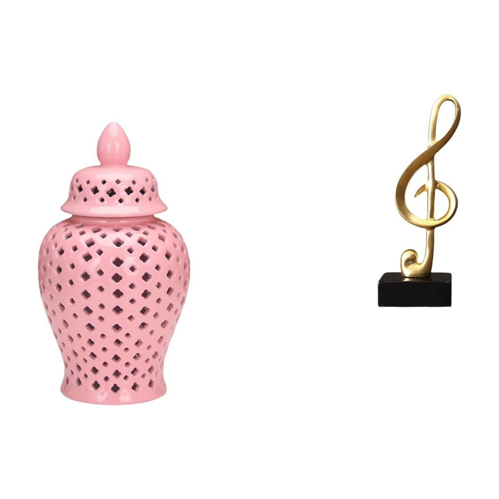 Ginger Jar Vase Music Note Figurine Resin Construction Multiscene ...