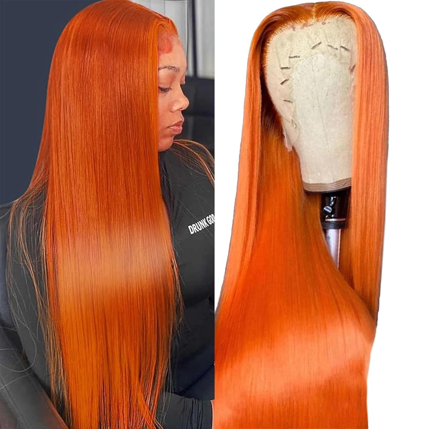 Ginger Lace Front Wigs Human Hair 13x4 HD Straight Ginger Wig Human ...