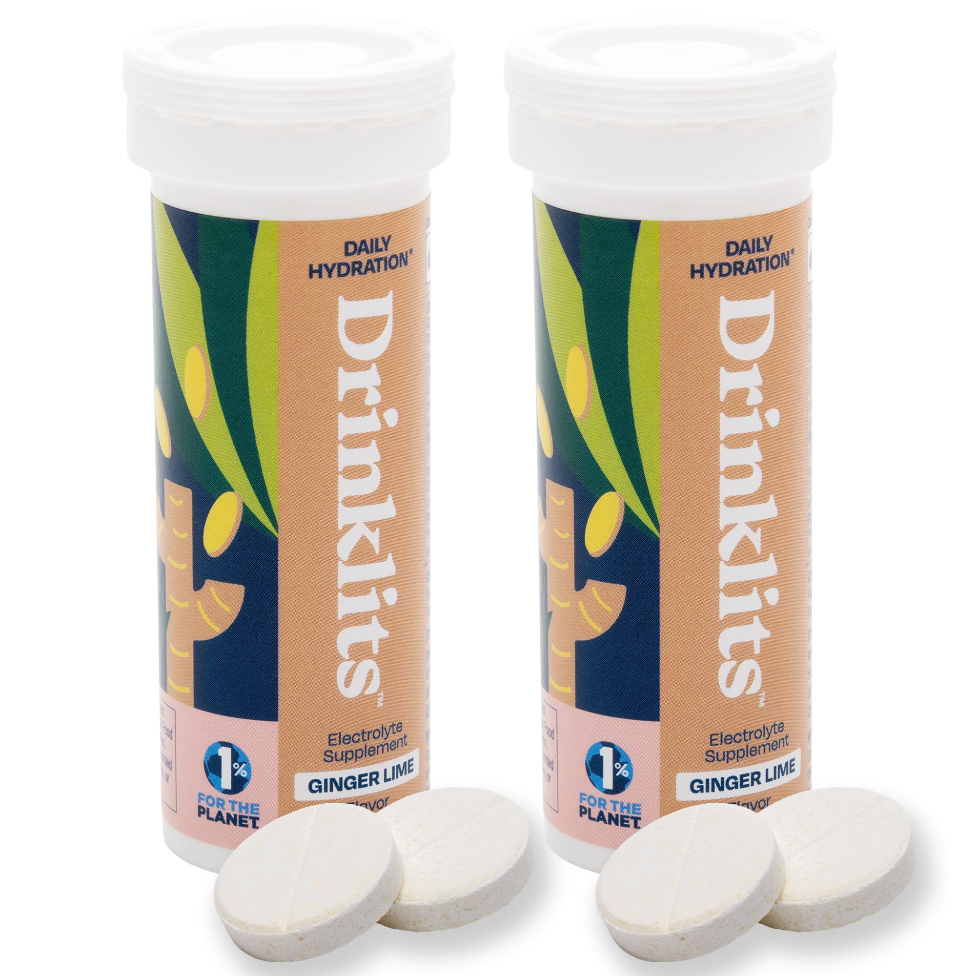 Ginger-Lime Daily Hydration Tablets (2) Tube Bundle - Walmart.com