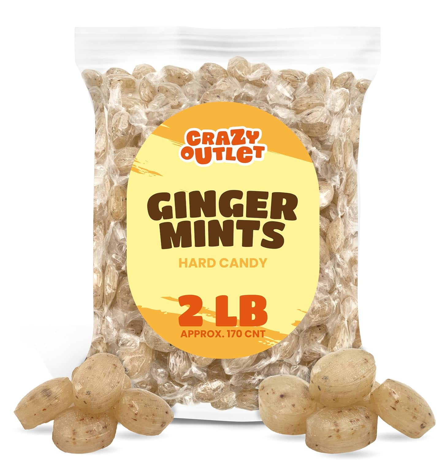 Ginger Mints Hard Candy, Old-Fashioned Refreshing Treat, Bulk Pack 2 ...