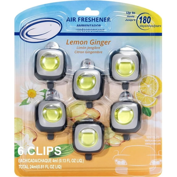 Ginger Scent Freshener Clip, 6 Vent Clips, 4ml Each, Long Lasting ...