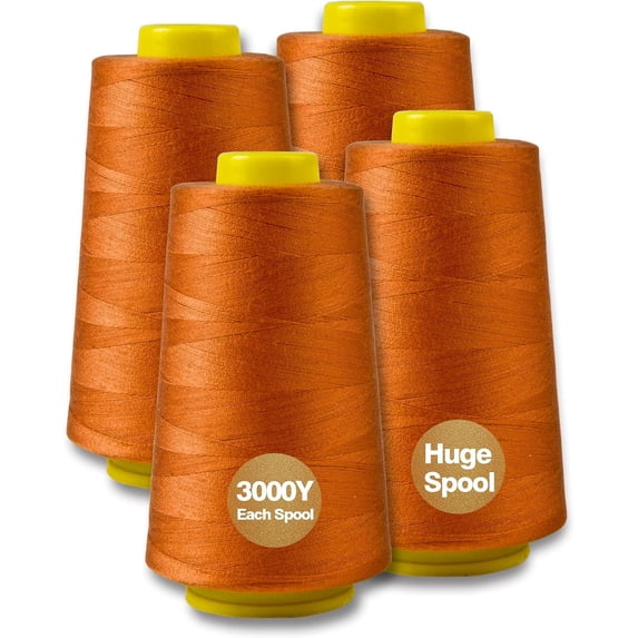 Ginger Serger Thread, All-Purpose Thread for Sewing, Polyester, 4 Cones ...